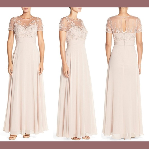 JS Collections | Dresses | New Js Collections Embellished Mesh Chiffon ...
